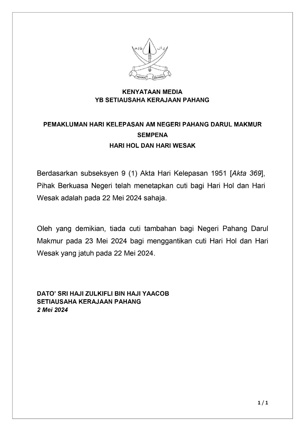 Portal Rasmi Kerajaan Negeri Pahang